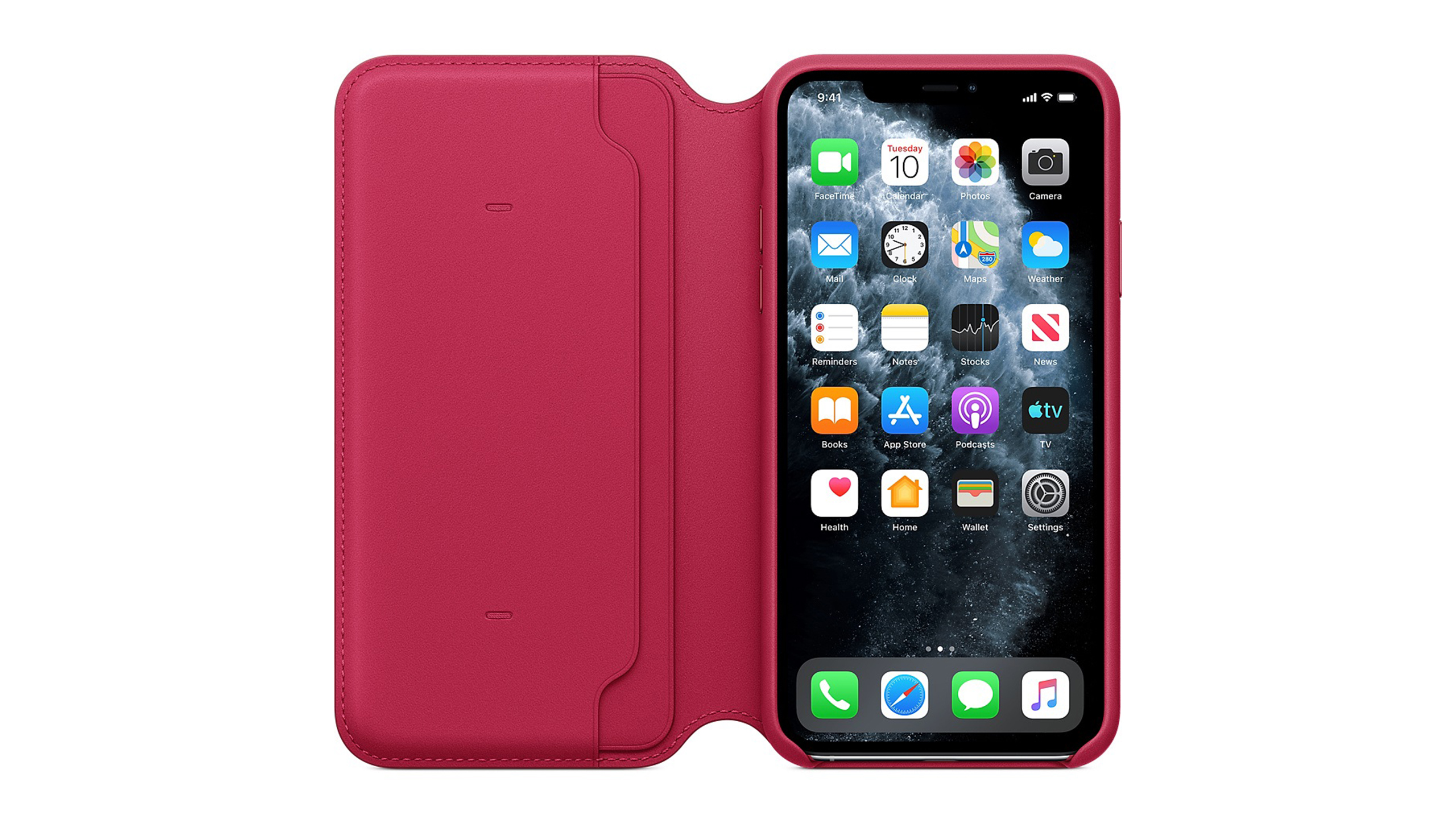 Apple Leather Folio for iPhone 11 Pro Max - Raspberry | Harvey Norman ...