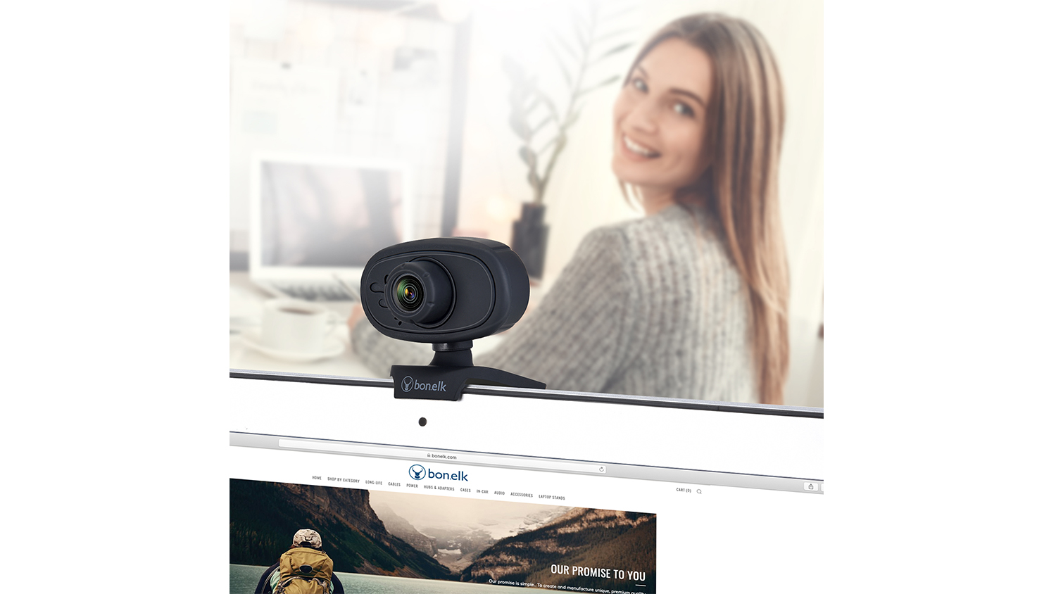 Bon.Elk Clip On 720p USB Webcam - Black | Harvey Norman New Zealand