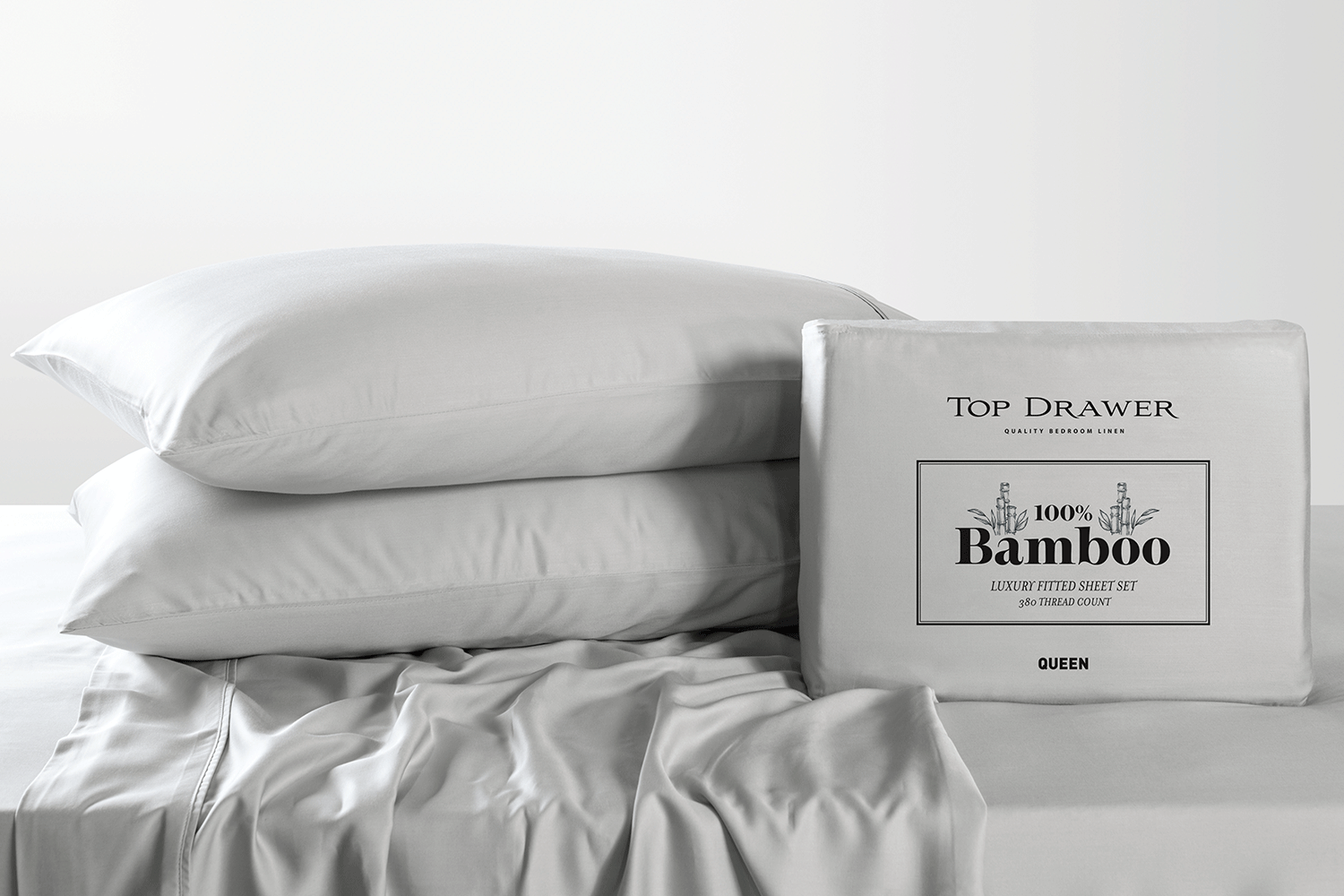 380TC 100% Bamboo Silver Sheet Set by Top Drawer | Harvey Norman New ...