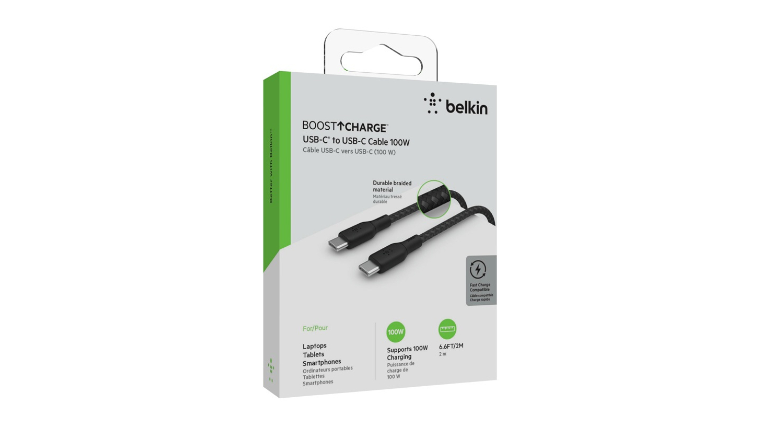 Belkin BoostCharge USB-C to USB-C Braided Cable 2m - Black ...