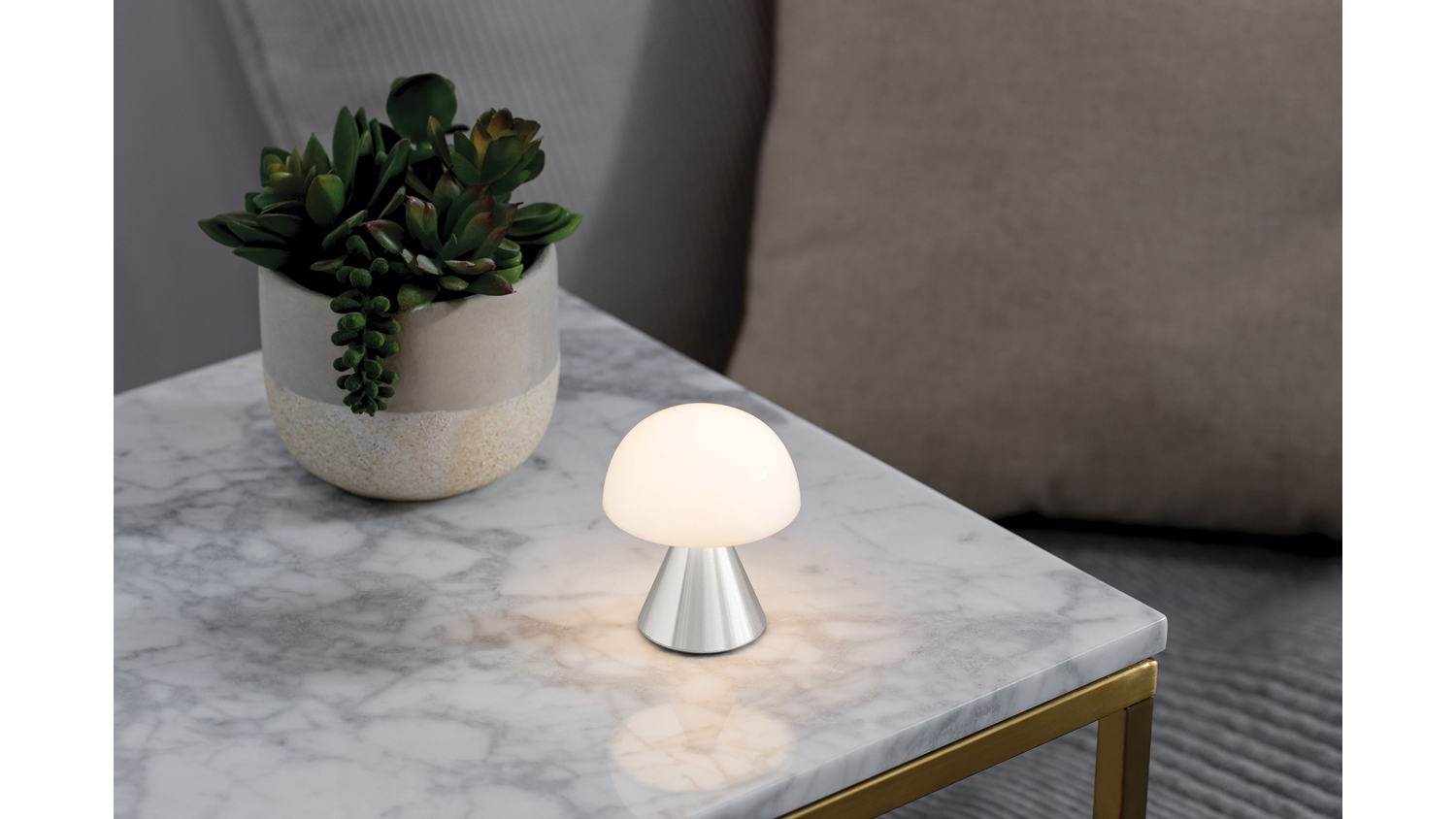 Lexon Mina Mini LED Lamp - Aluminium Polished Silver | Harvey Norman ...