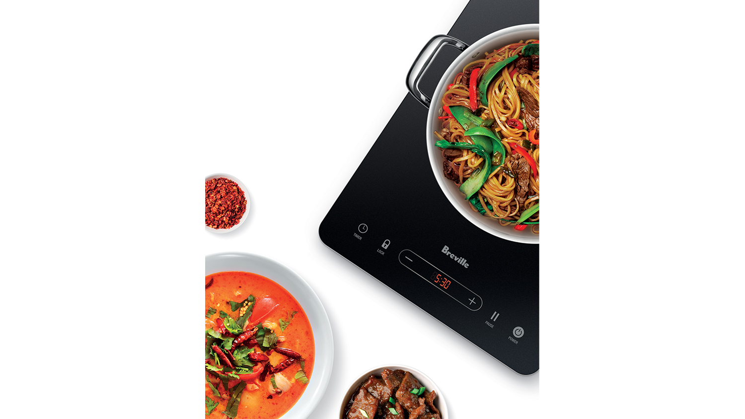 Breville the Quick Cook Go 2200W Single Induction Portable Cooktop Black LIC500BLK Harvey Norman New Zealand