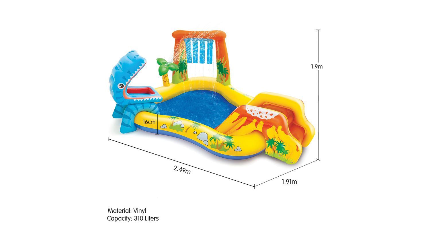 Intex Dinosaur Inflatable Kids Pool with Water Slide | Harvey Norman ...
