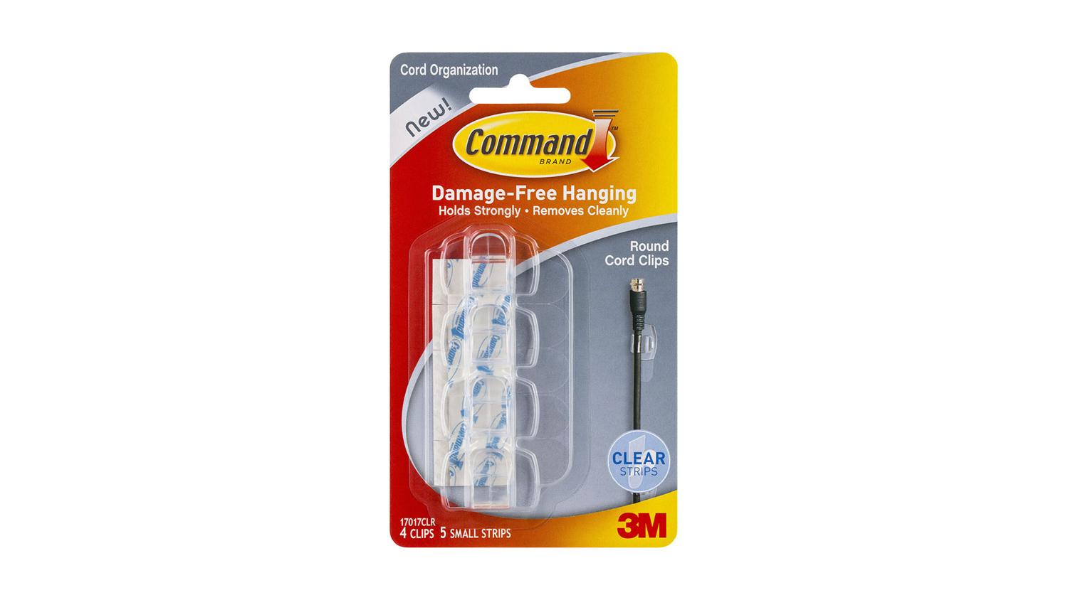 Command Cord Clips 17017 - Clear - 4pk. | Harvey Norman New Zealand
