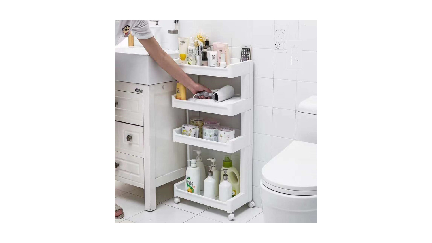 Goodview 4 Tier Trolley Front Access - White | Harvey Norman New Zealand