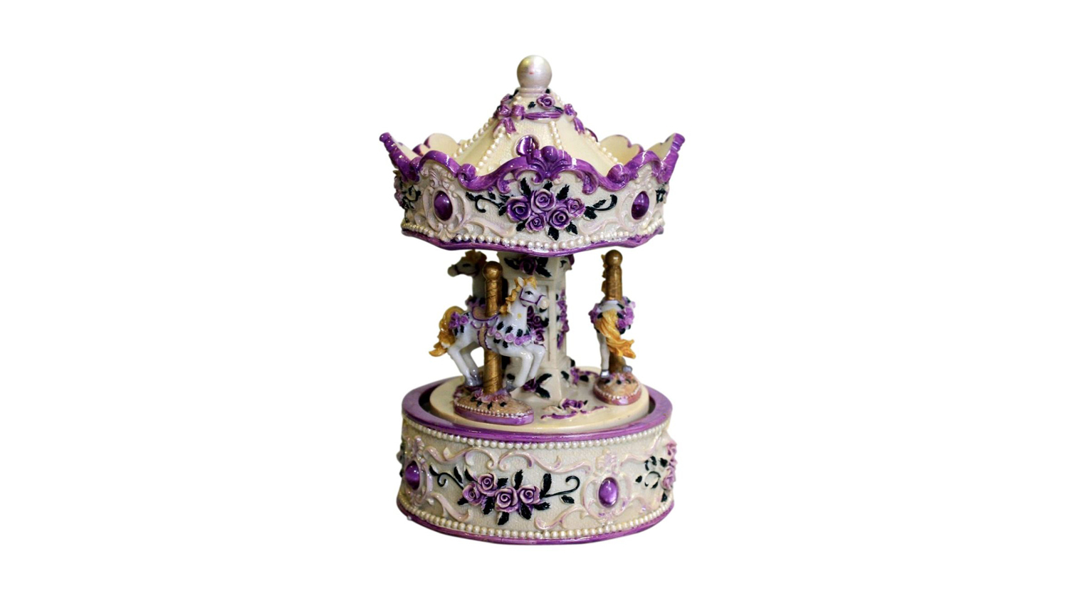 Musical Go-Round Rose Carousel 6" - White/Purple | Harvey Norman New ...