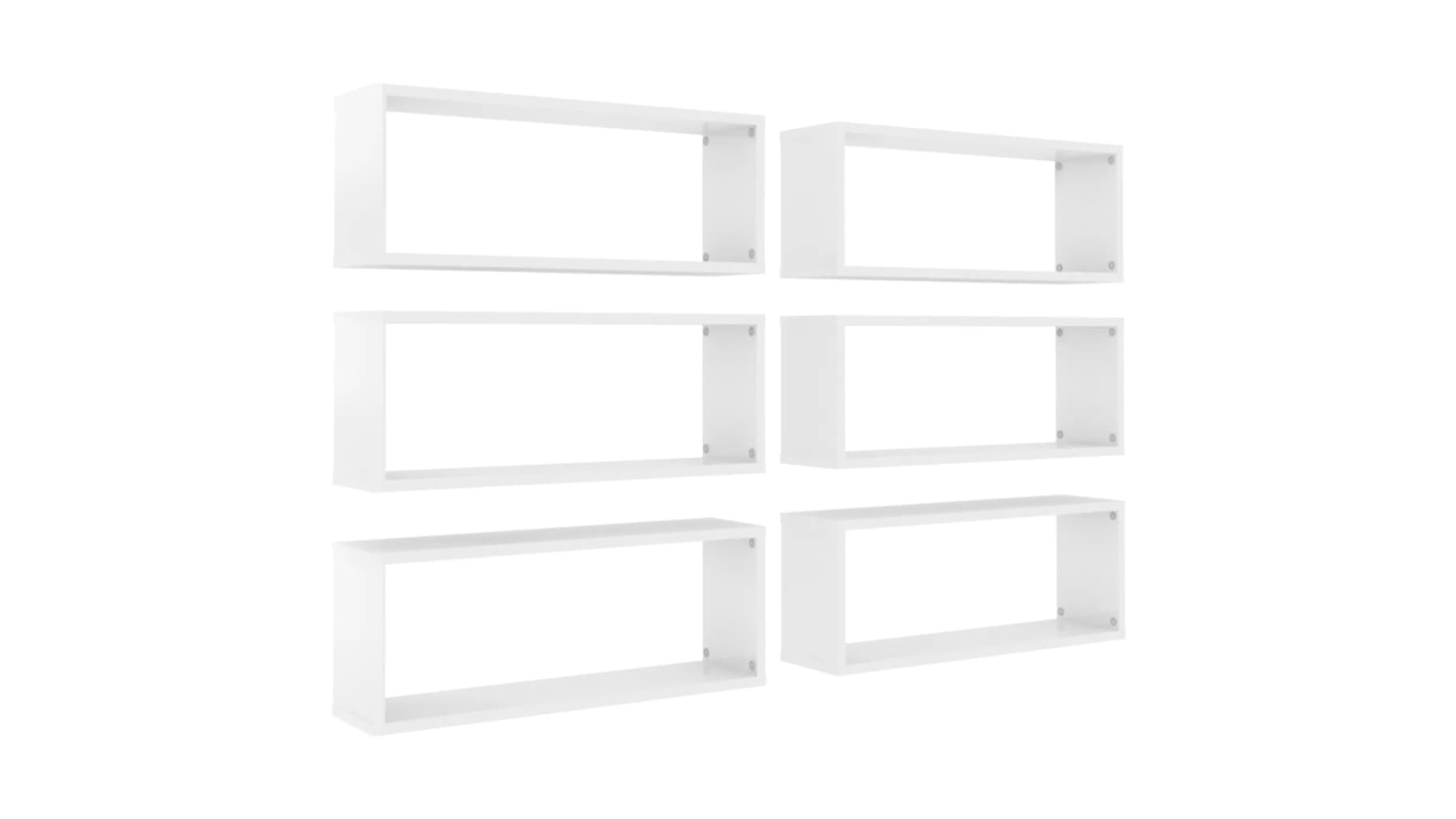 NNEVL Wall Shelves Floating Rectangle 6pcs. 60 x 15 x 33cm - Gloss ...