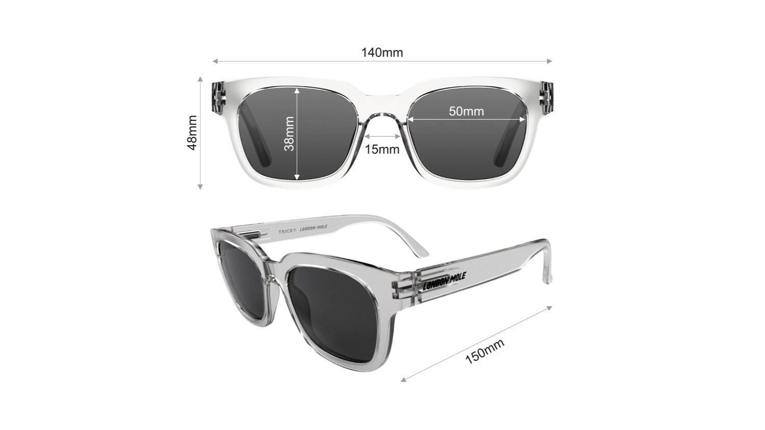 London Mole Tricky Sunglasses - Transparent | Harvey Norman New Zealand