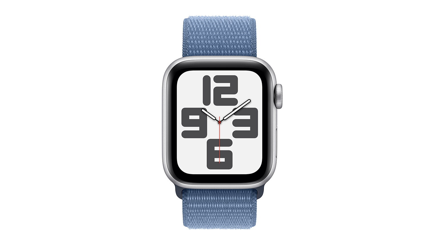 Apple Watch SE - Silver Aluminium Case with Winter Blue Sport Loop ...