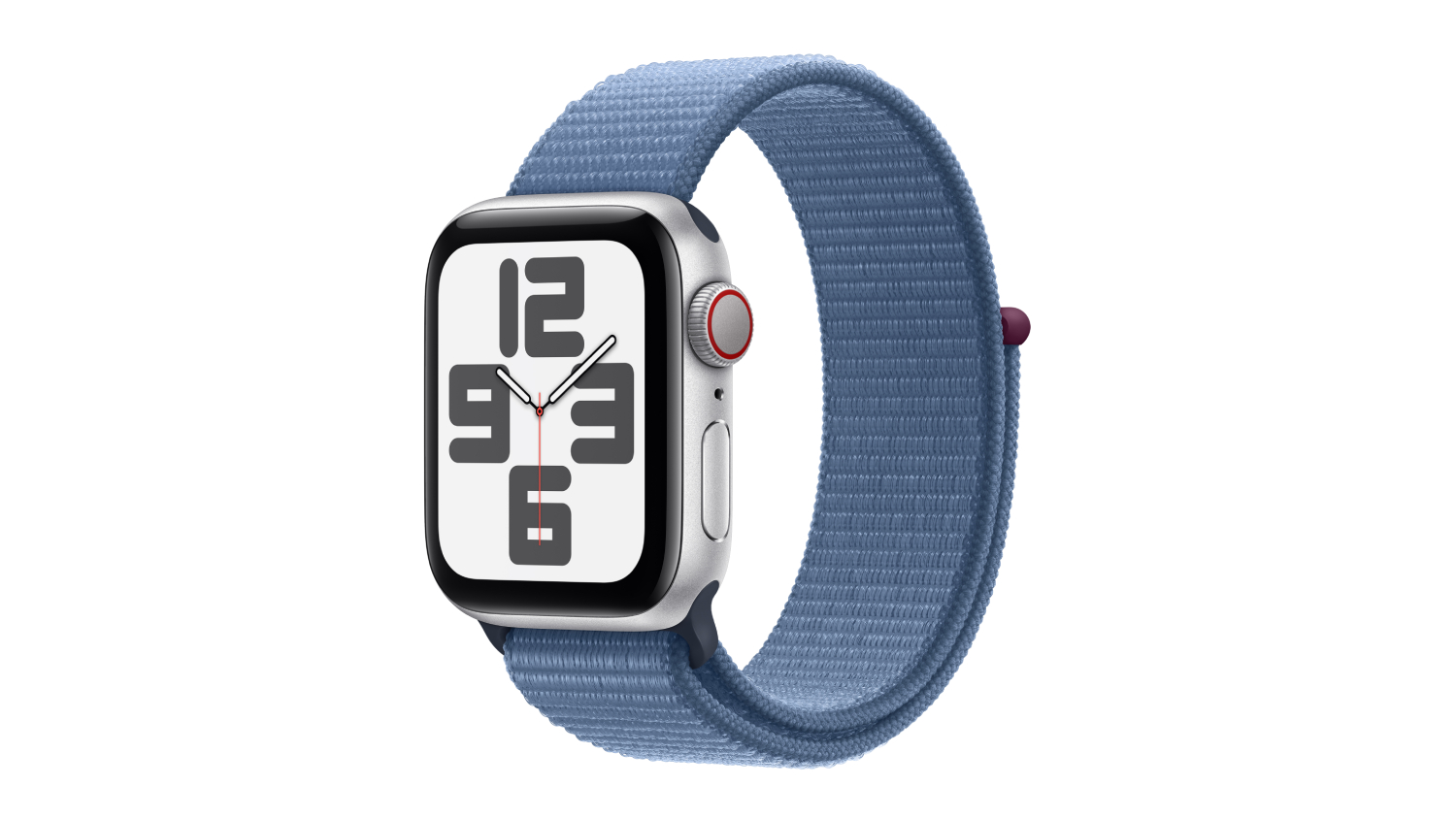 Apple Watch SE - Silver Aluminium Case with Winter Blue Sport Loop ...