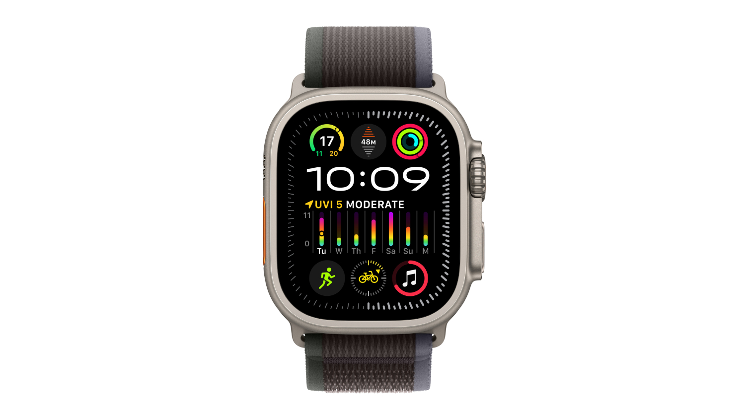 Apple Watch Ultra 2 - Titanium Case with Blue/Black Trail Loop (49mm ...