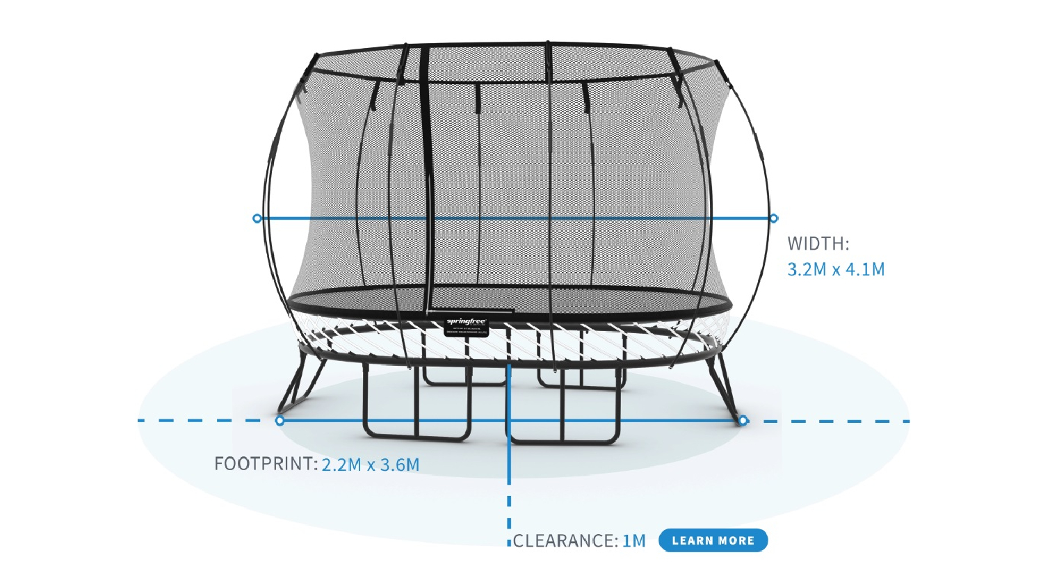Springfree Premium Colour Large Oval Trampoline 4 x 2.4m - Steely Wind ...