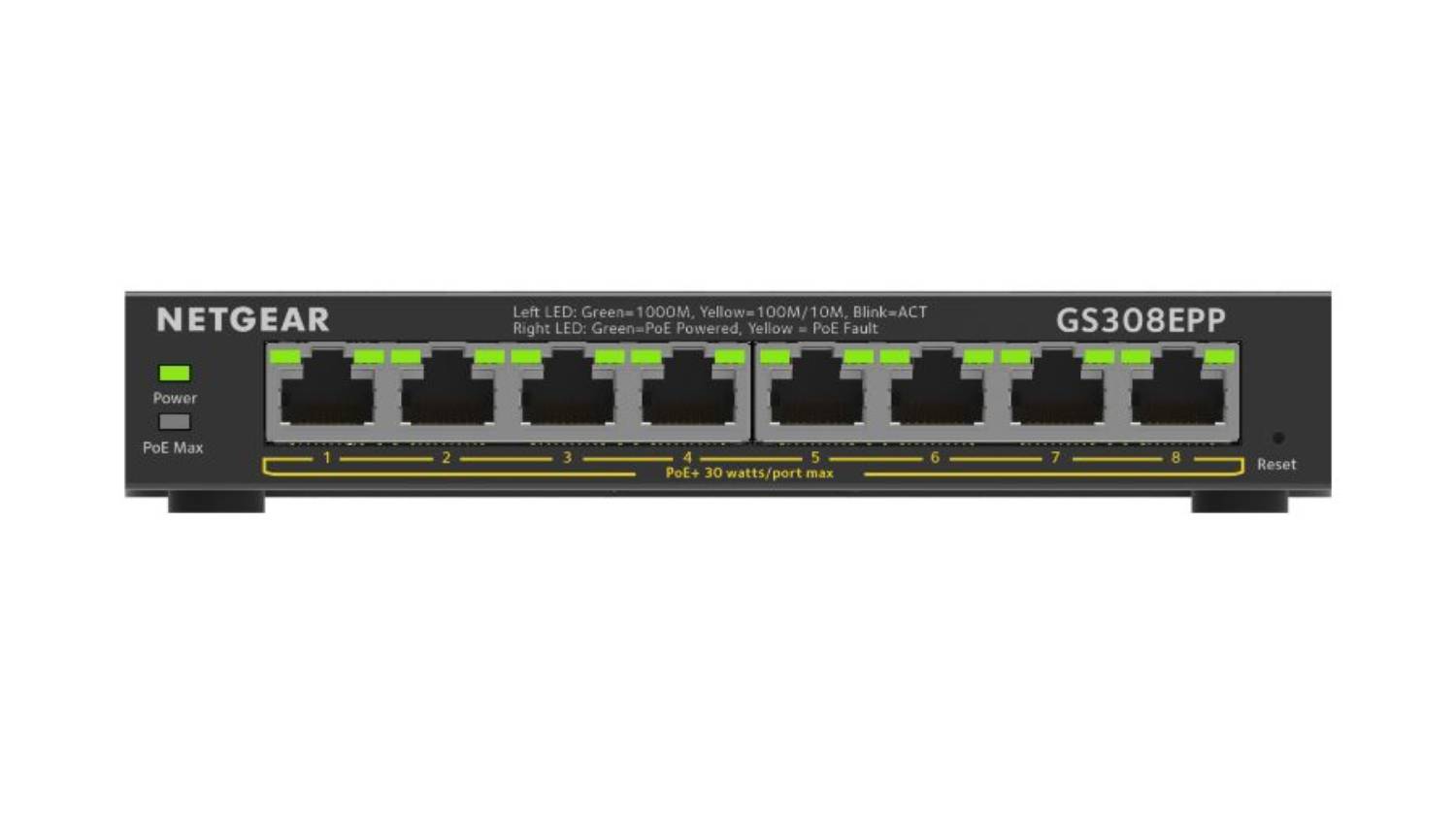 Netgear GS308EPP 8-Port Gigabit Ethernet Switchboard 123W with PoE+ ...