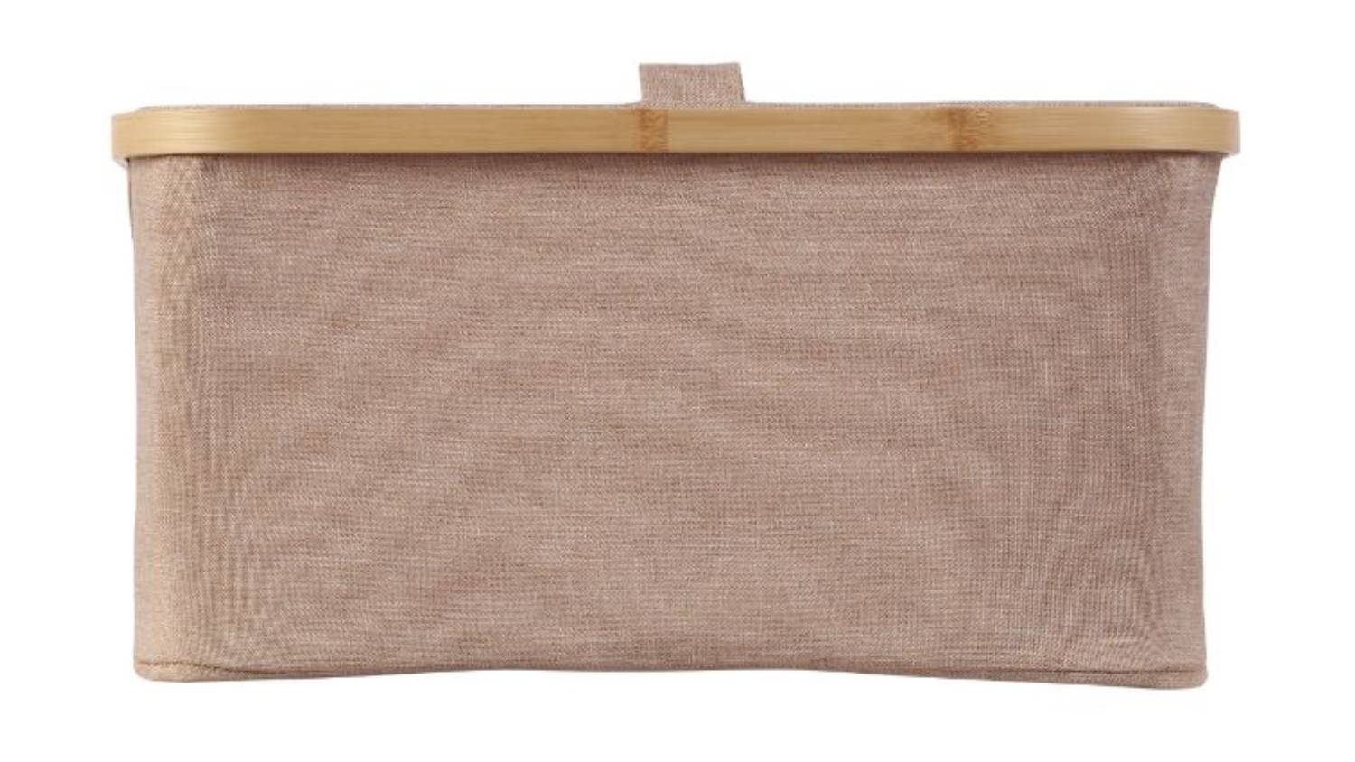 Sherwood Linen & Bamboo Rectangular Low-Profile Laundry Hamper with ...