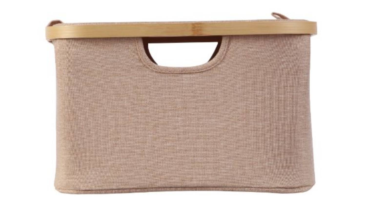 Sherwood Linen & Bamboo Rectangular Low-Profile Laundry Hamper with ...