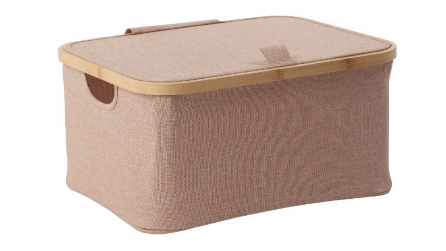 Sherwood Linen & Bamboo Rectangular Low-Profile Laundry Hamper with ...