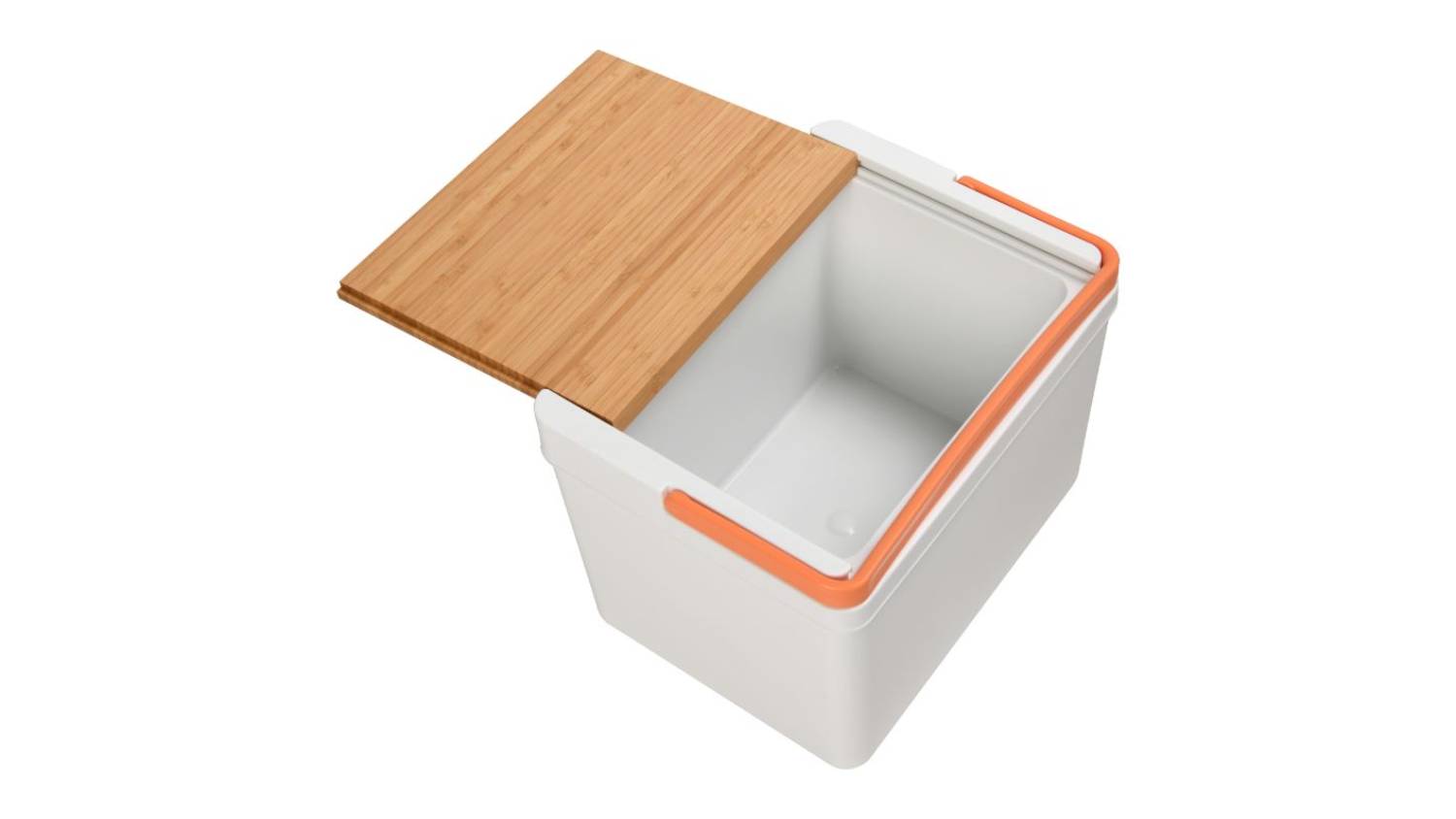 Vibes Portable Cooler Box with Bamboo Lid - White/Peach | Harvey Norman ...