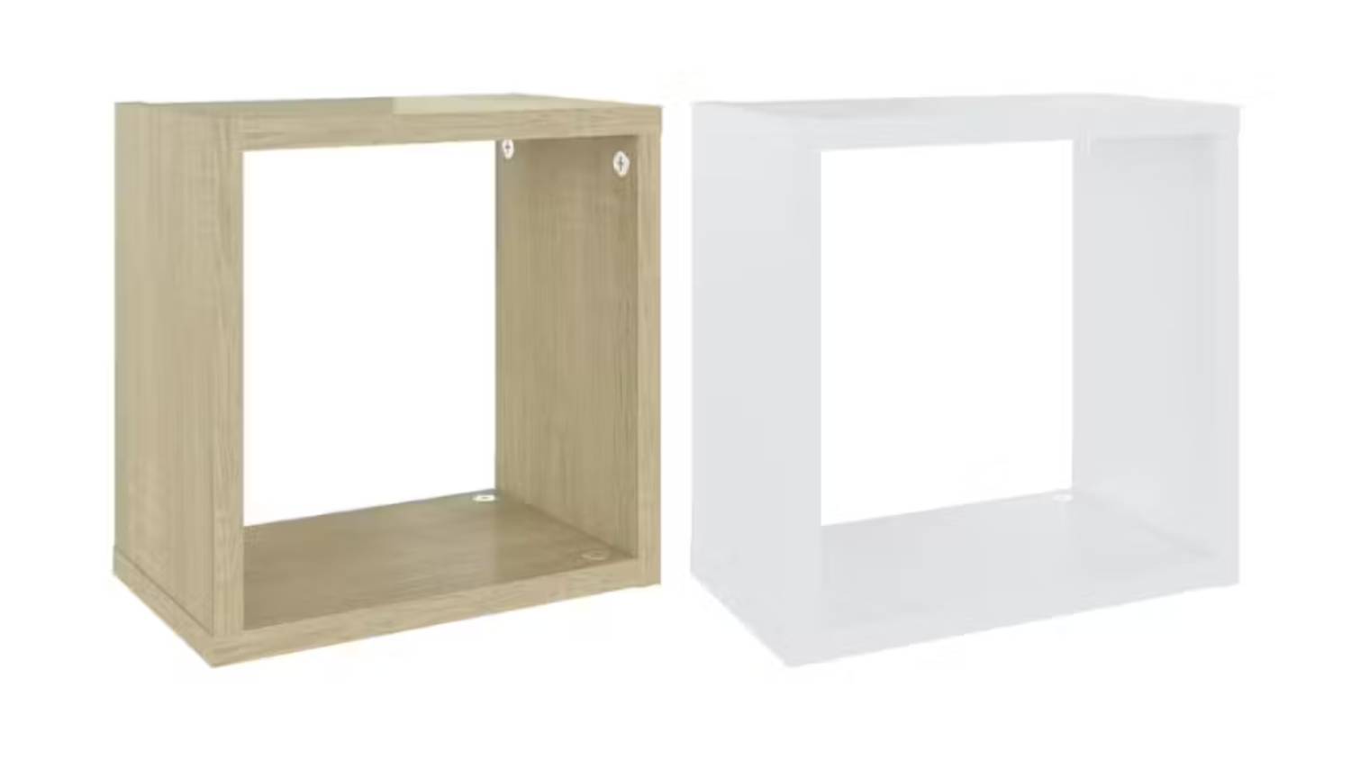 NNEVL Floating Cube Wall Shelves 2pcs. 26 x 15 x 26 - Sonoma Oak/White ...