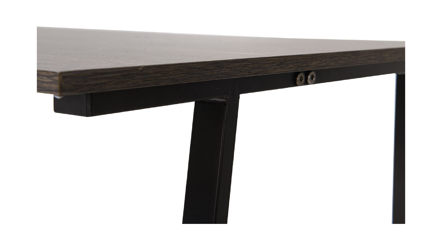 TSB Living Metal Frame Desk - Dark Brown | Harvey Norman New Zealand