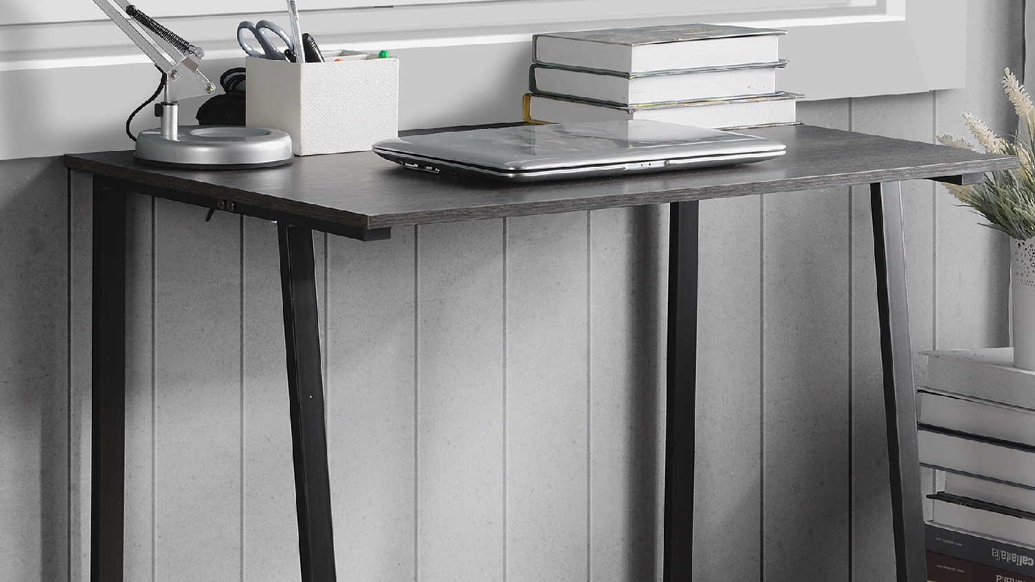 TSB Living Metal Frame Desk - Dark Brown | Harvey Norman New Zealand