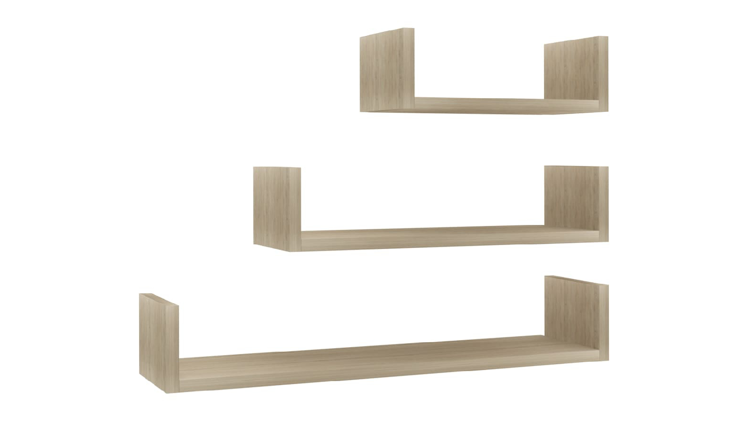 NNEVL Wall Shelves U-Shape Floating 3pcs. - Sonoma Oak | Harvey Norman ...