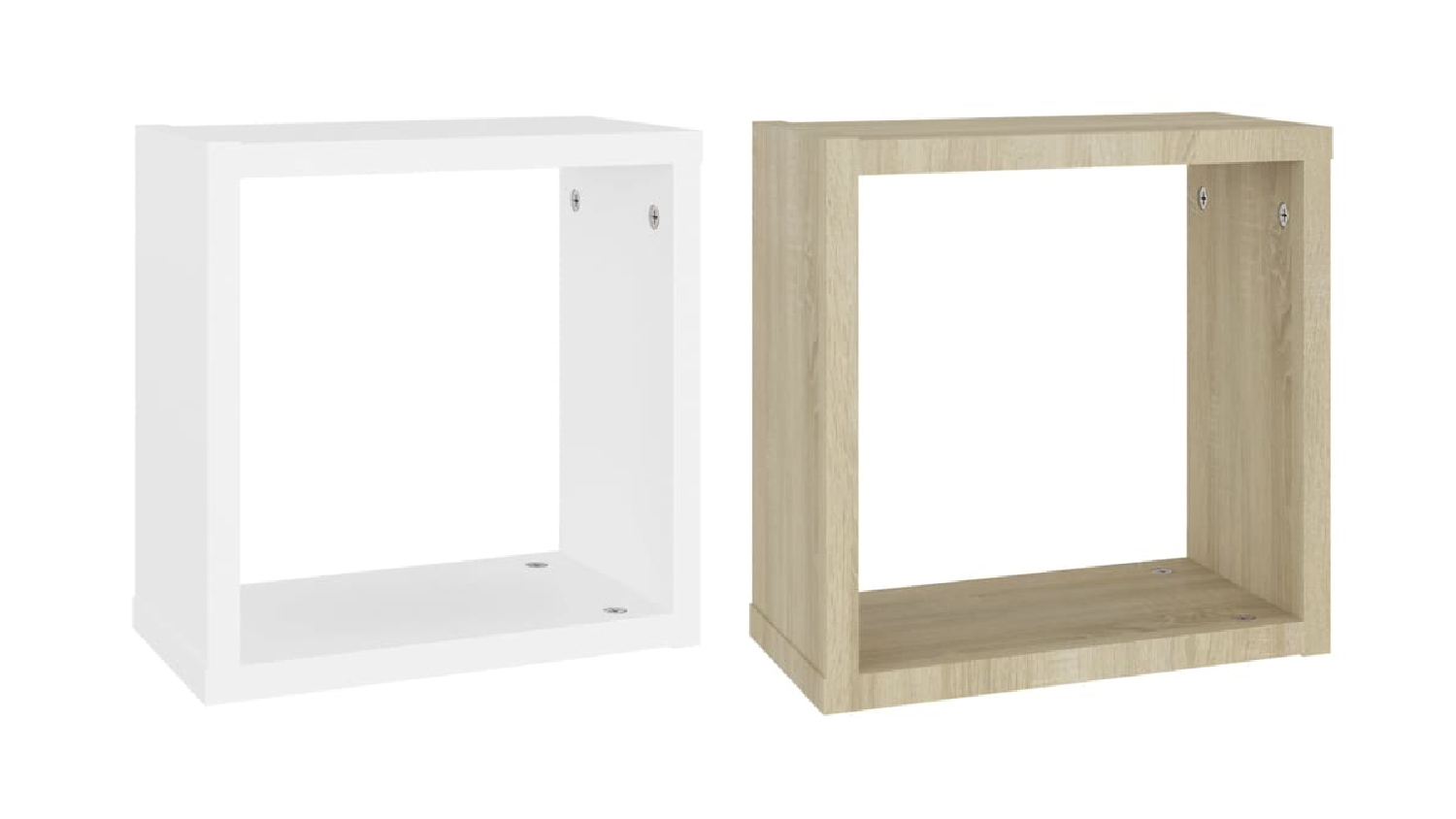 NNEVL Wall Shelves Floating Cube 2pcs. 30 x 15 x 30 - Sonoma Oak/White ...