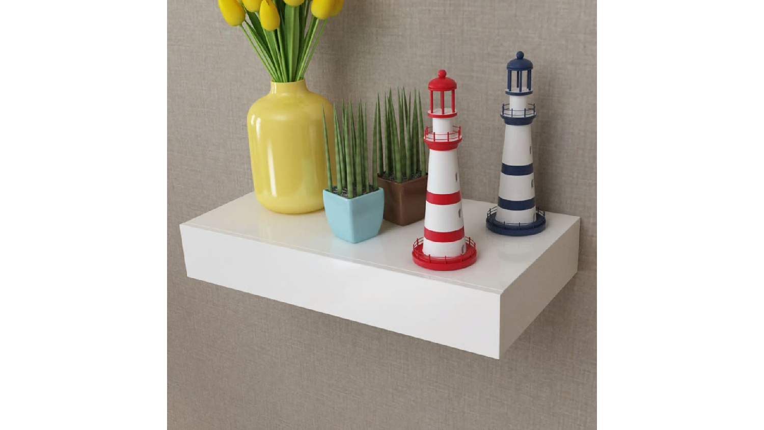 NNEVL Wall Mounted Shelf Drawer 48 x 25 x 8cm - White | Harvey Norman ...