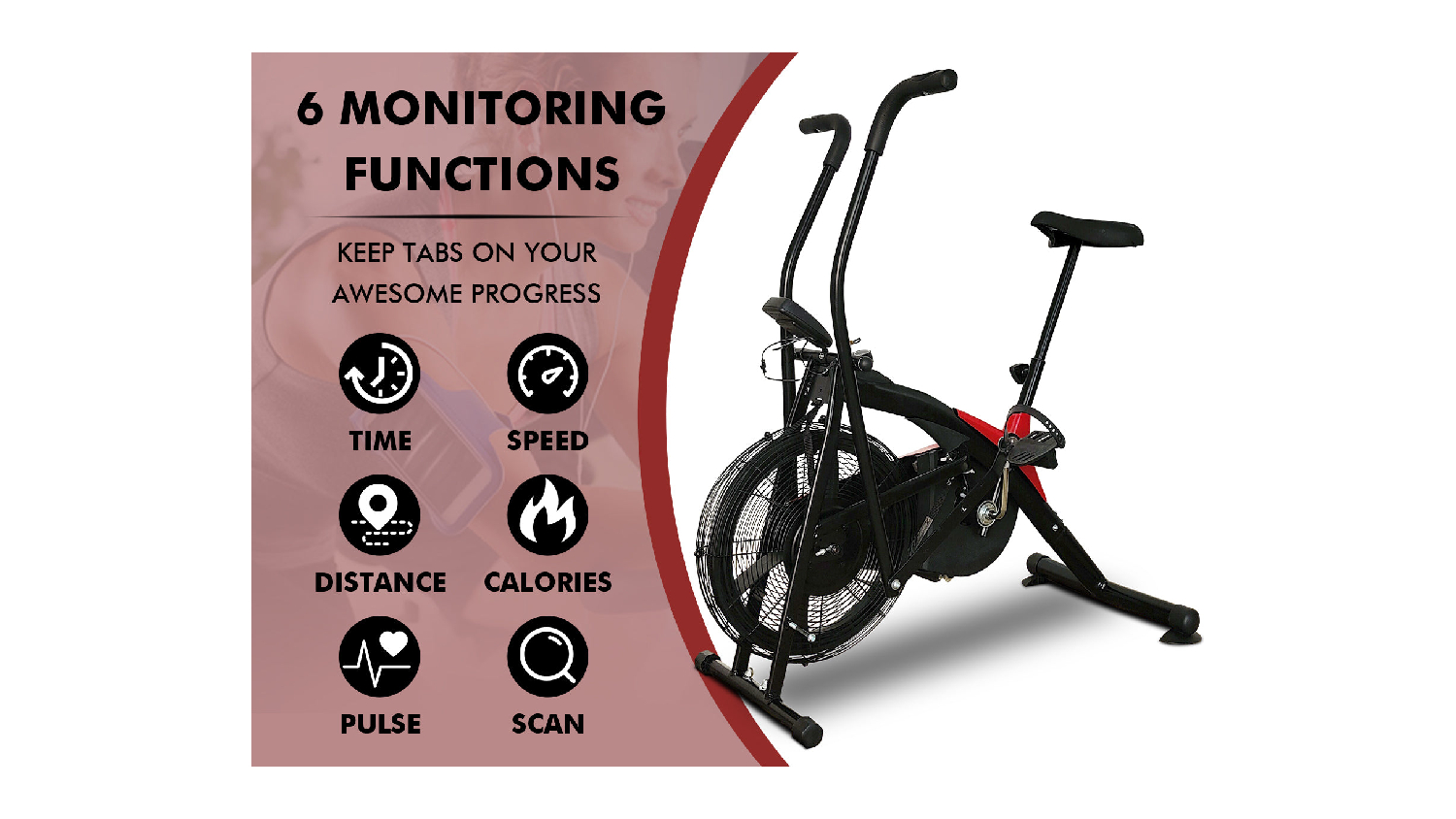 PROTRAIN Orbitrac Air Bike - Red | Harvey Norman New Zealand