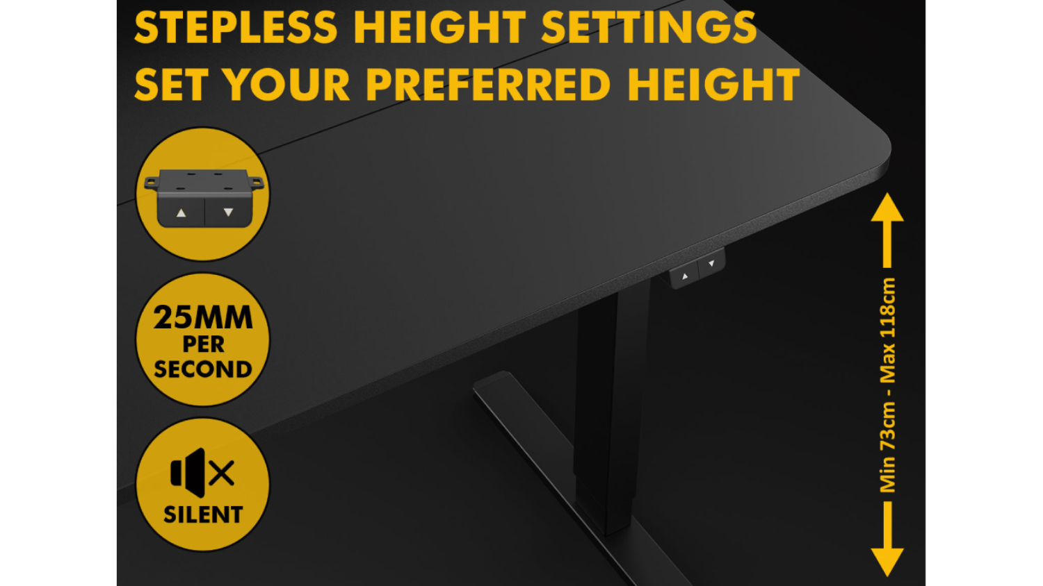 TSB Living Height Adjustable Desk - Black | Harvey Norman New Zealand