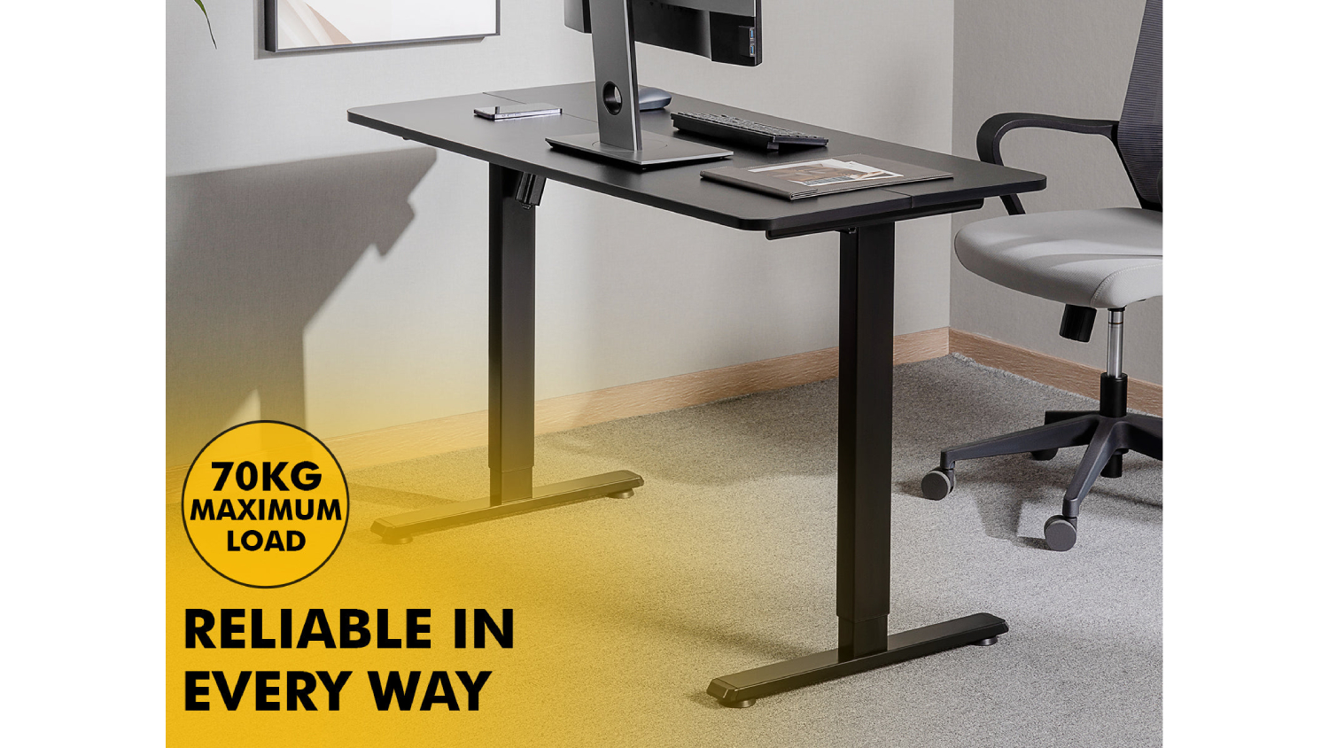 TSB Living Height Adjustable Desk - Black | Harvey Norman New Zealand