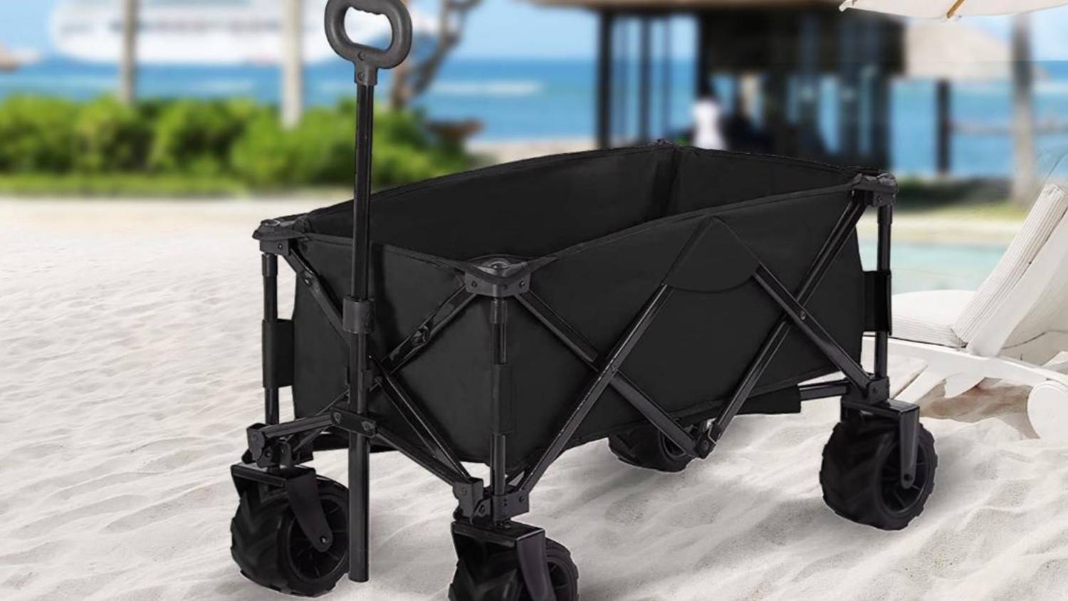 TSB Living Seaton Folding Canvas Wagon - Black | Harvey Norman New Zealand