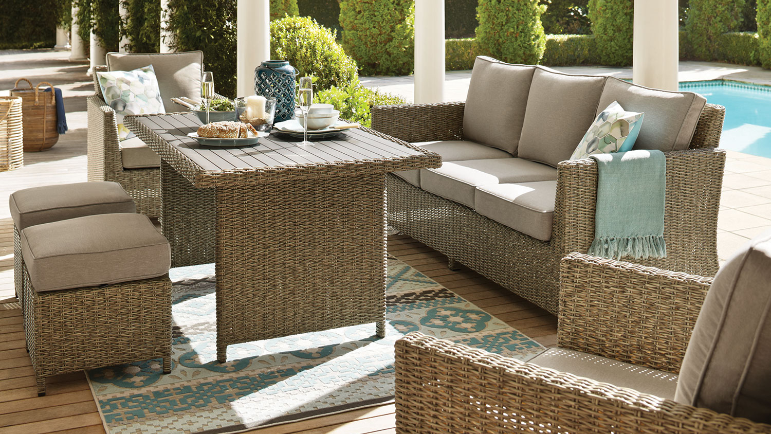 Mercedes 6 Piece Outdoor Low Dining Setting | Harvey Norman New Zealand