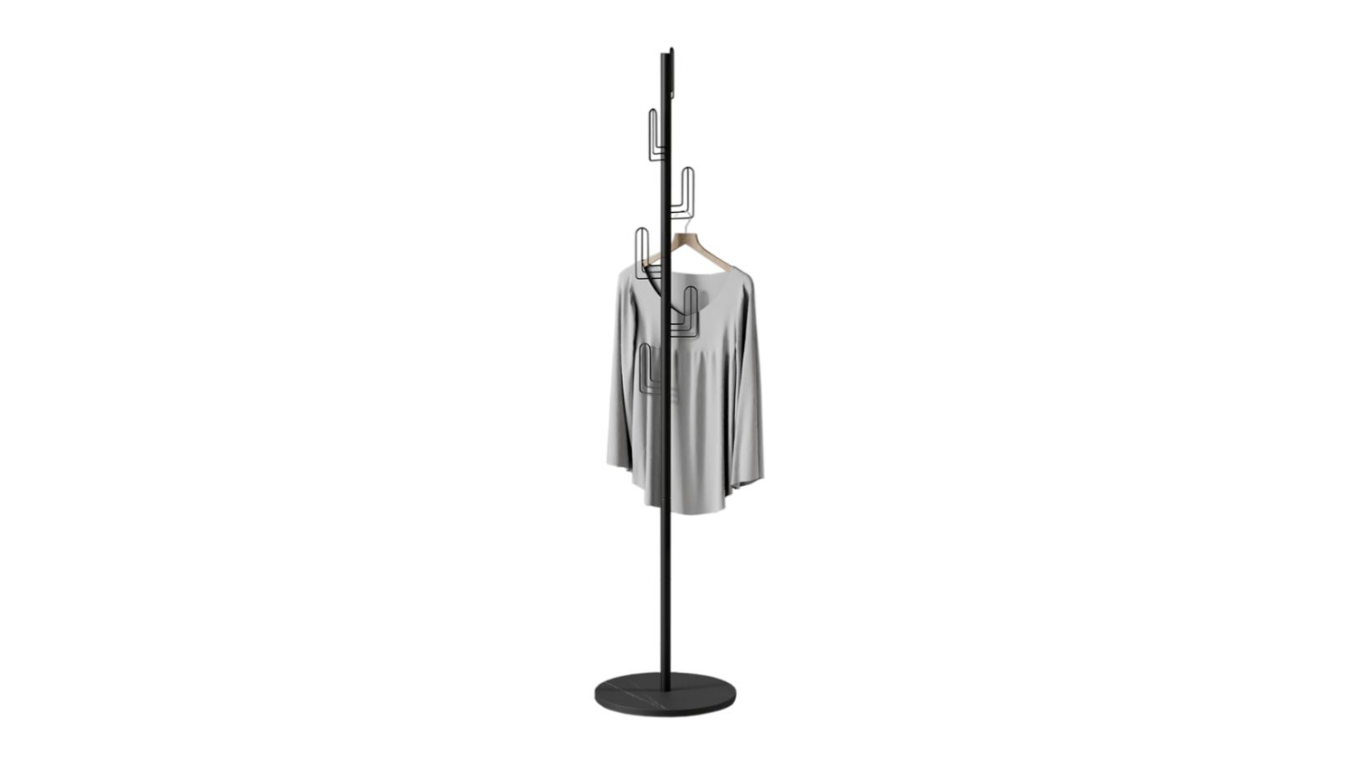 Kmall Cactus Design Coat Stand with Stone Base - Black | Harvey Norman ...
