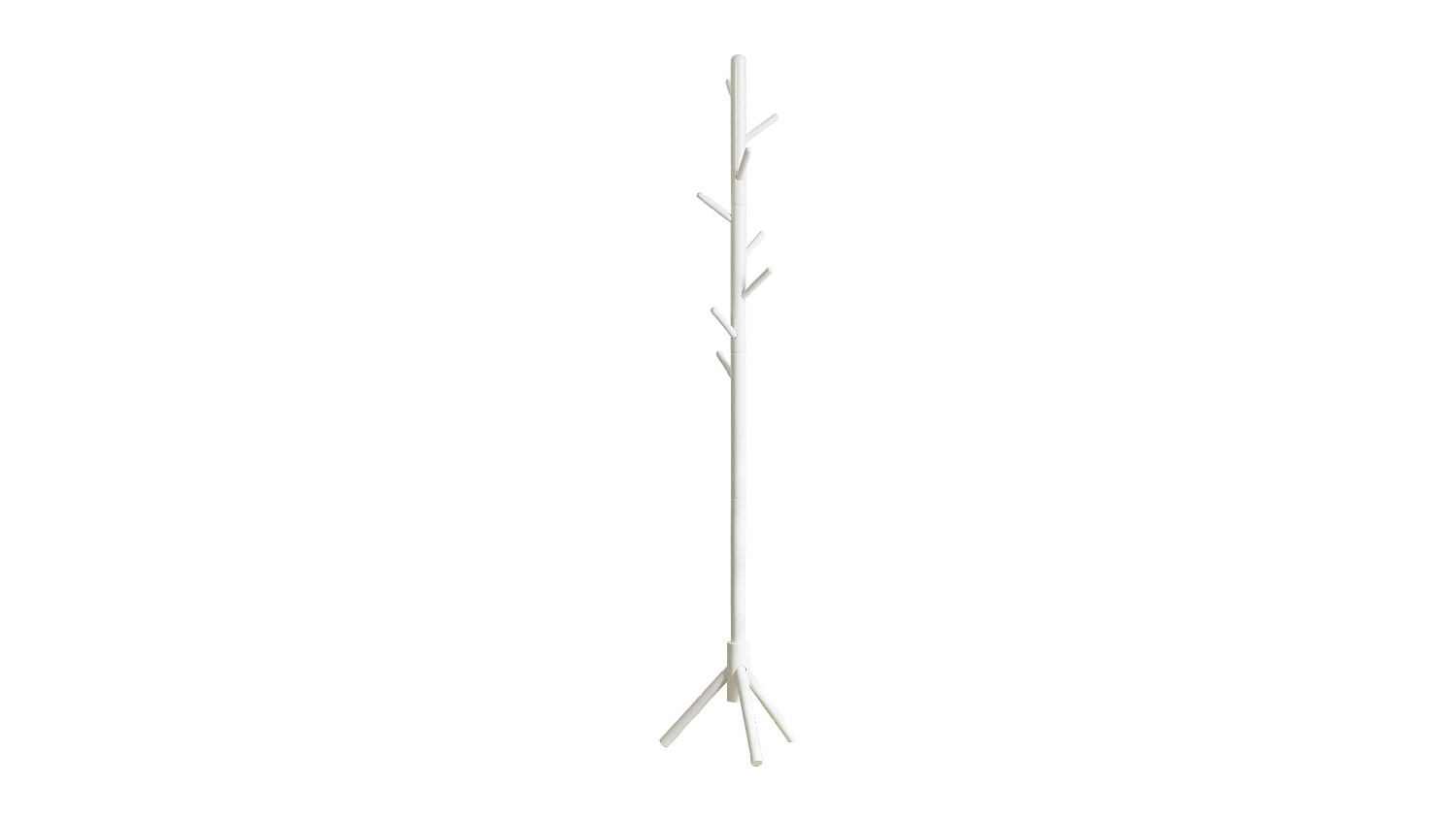 Kmall Wooden Look Coat Stand with Hanging Pegs - White Wood | Harvey ...