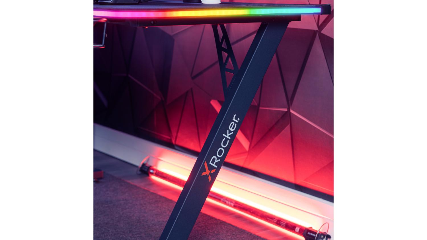 X Rocker Pulsar RGB Gaming Desk with NeoMotion LED Lighting 140cm with ...