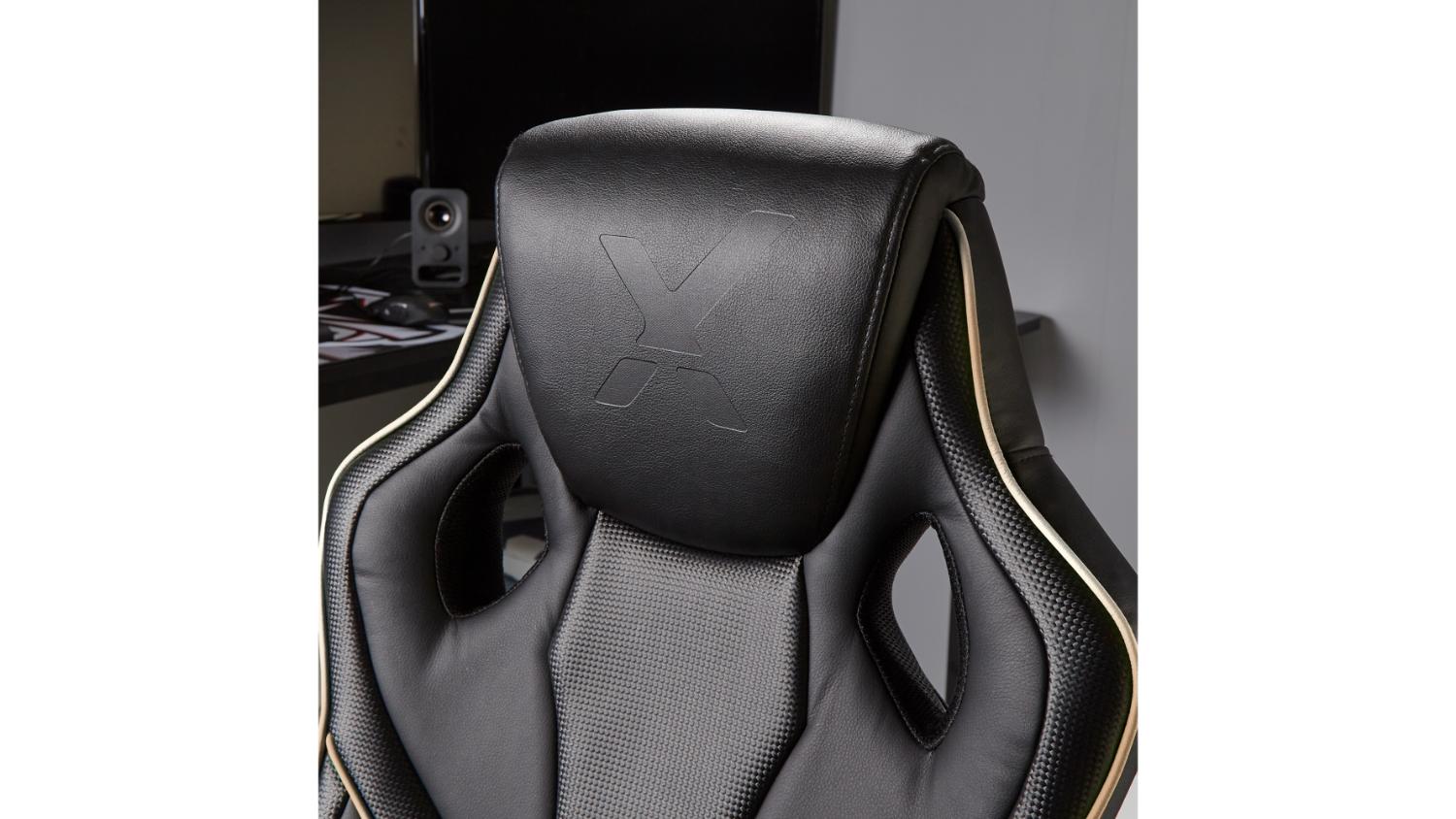 X Rocker Maverick Ergonomic Office Gaming Chair - Black/Gold | Harvey ...