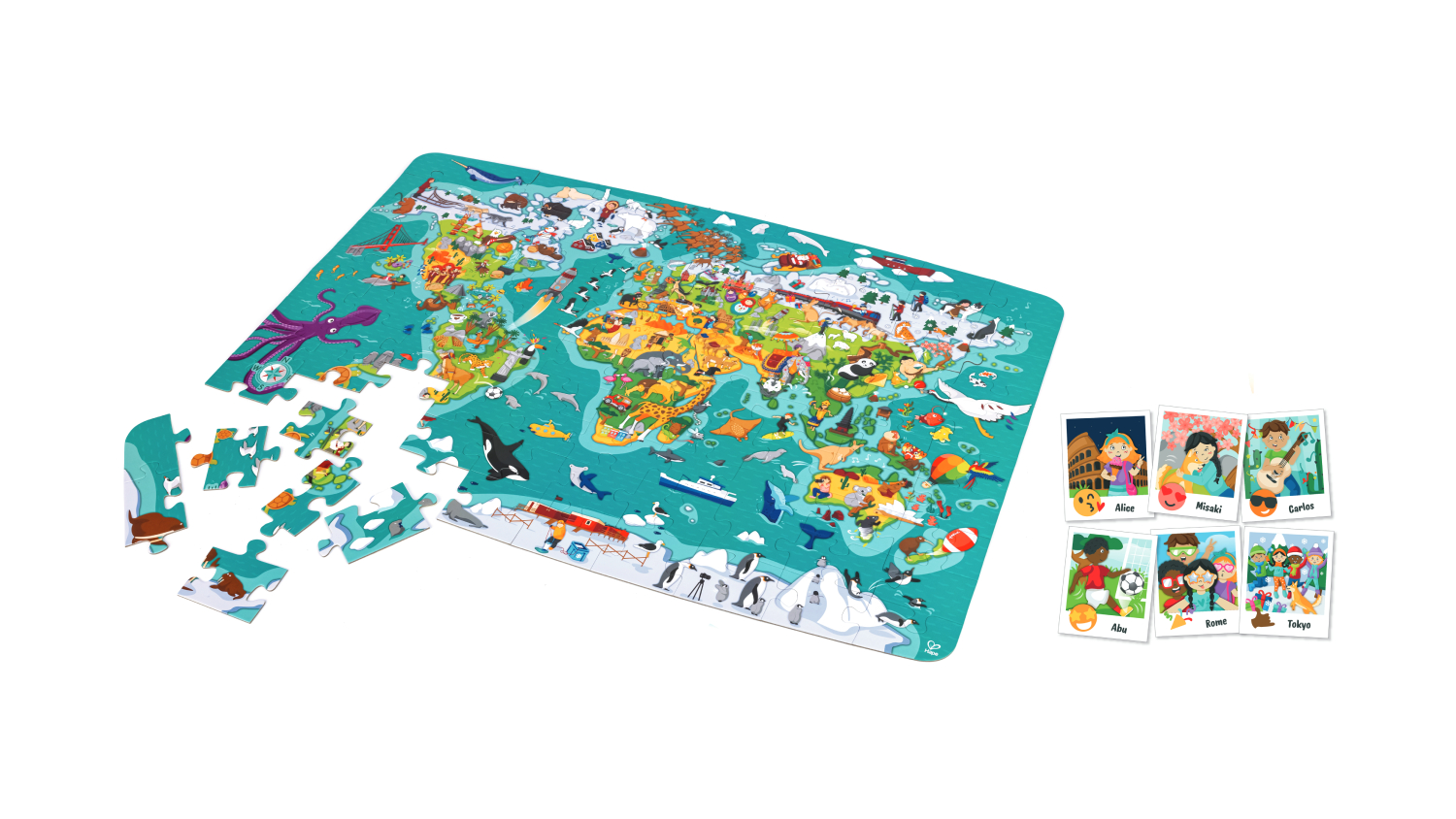 Hape 2-in-1 World Map Puzzle & Board Game | Harvey Norman New Zealand