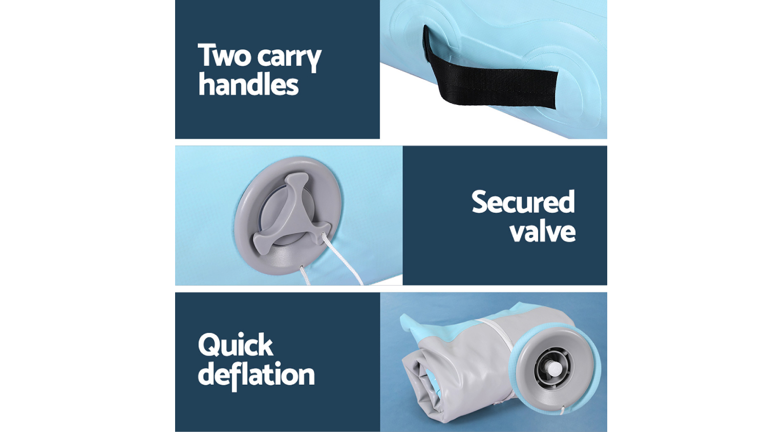 Everfit Inflatable Square Air Track Mat 1m x 1m with Electric Air Pump ...