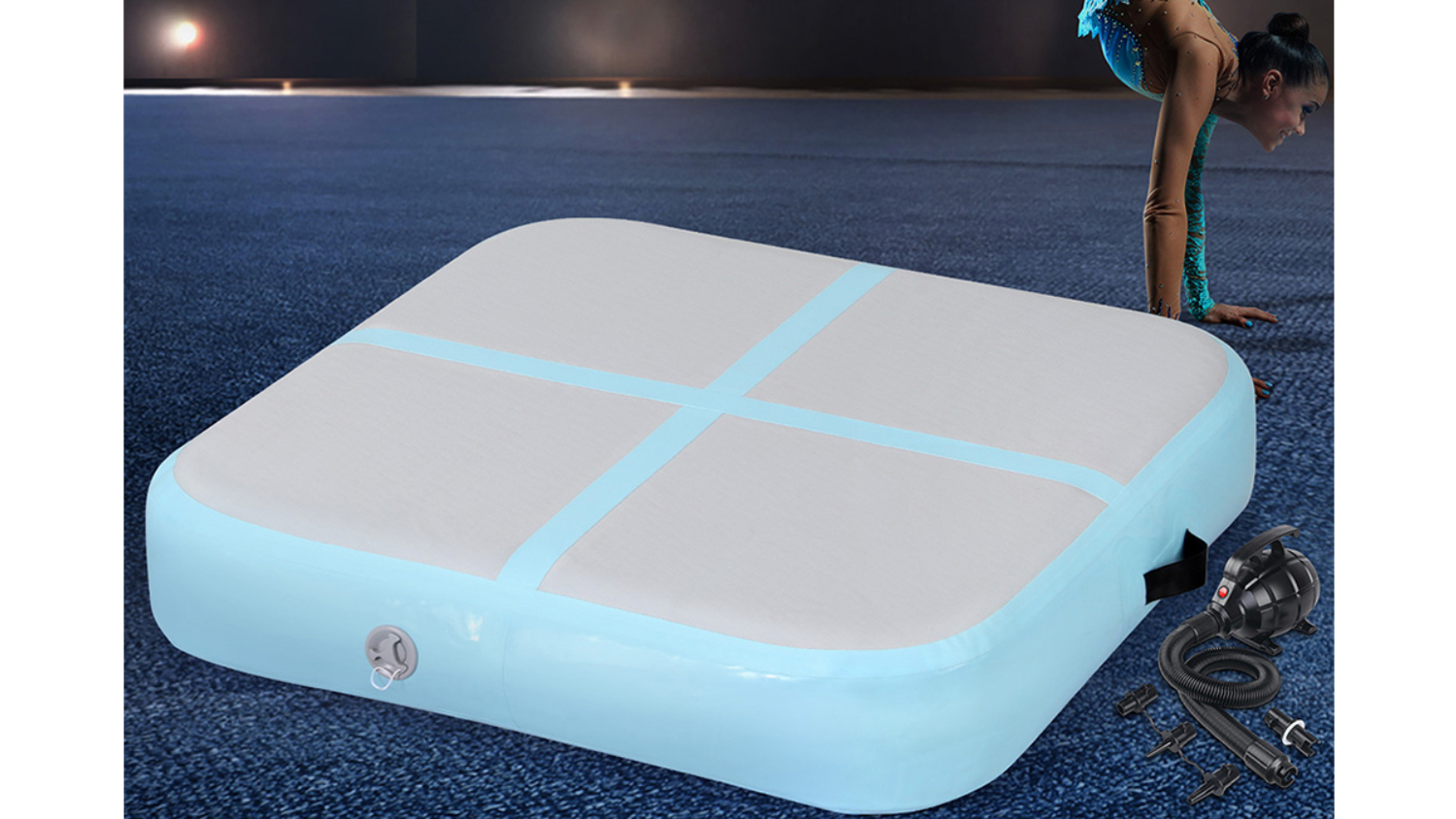 Everfit Inflatable Square Air Track Mat 1m x 1m with Electric Air Pump ...