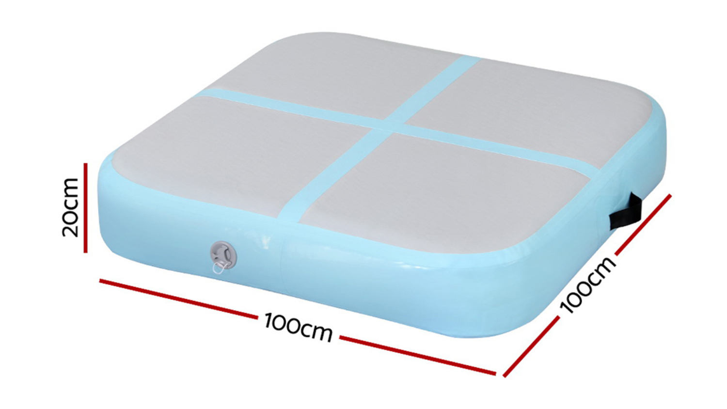 Everfit Inflatable Square Air Track Mat 1m x 1m - Light Blue | Harvey ...
