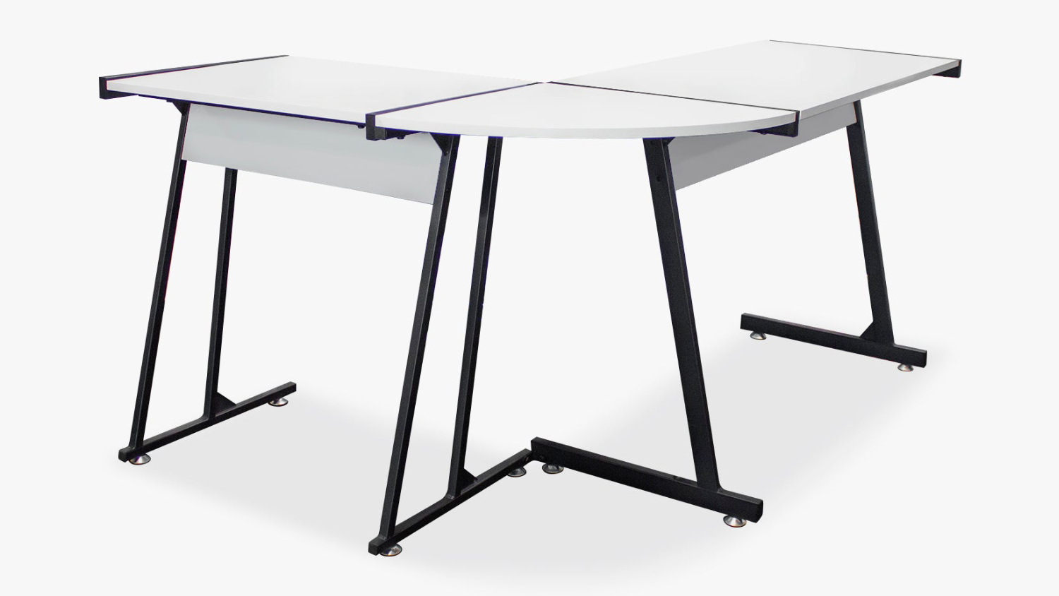TSB Living L-Shaped Metal Frame Desk - White | Harvey Norman New Zealand