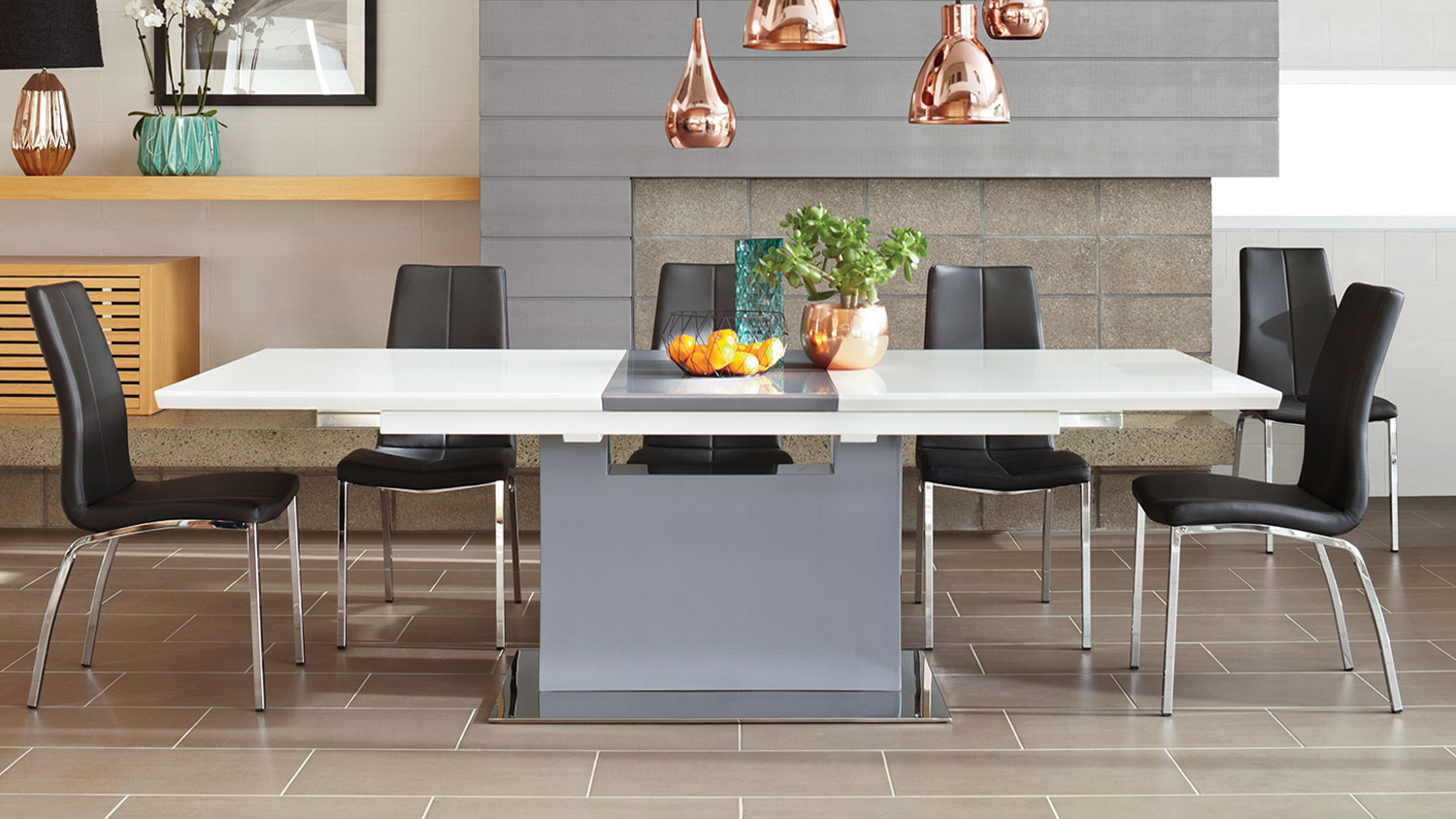 Dallas Extension Dining Table with Grey Insert | Harvey Norman New Zealand