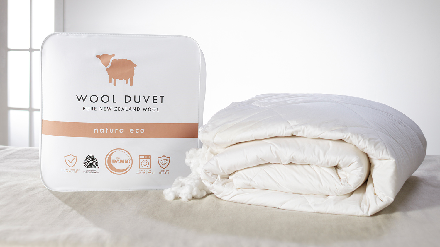 Natura Eco NZ Wool All Seasons Duvet Inner by Bambi | Harvey Norman New ...