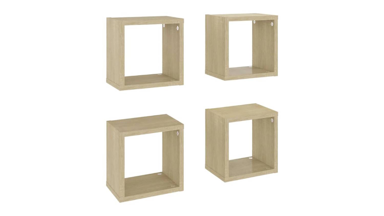 NNEVL Floating Cube Wall Shelves 4pcs. 22 x 15 x 22cm - Sonoma Oak ...
